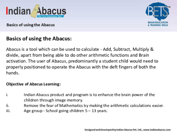 (PDF) Basics of using the Abacus