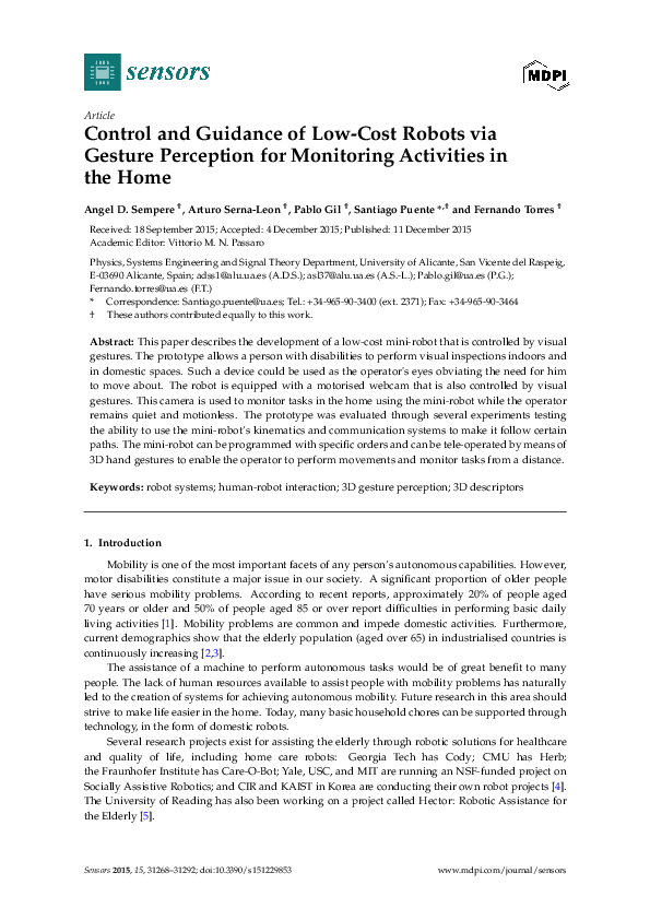 (PDF) Control and Guidance of Low-Cost Robots via Gesture Perception for Monitoring Activities ...