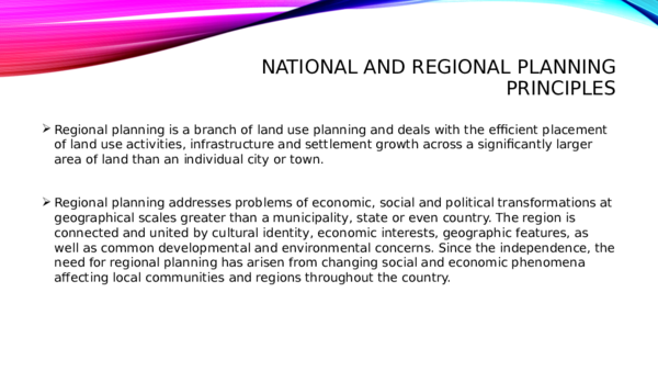 (PPT) National and regional planning principles