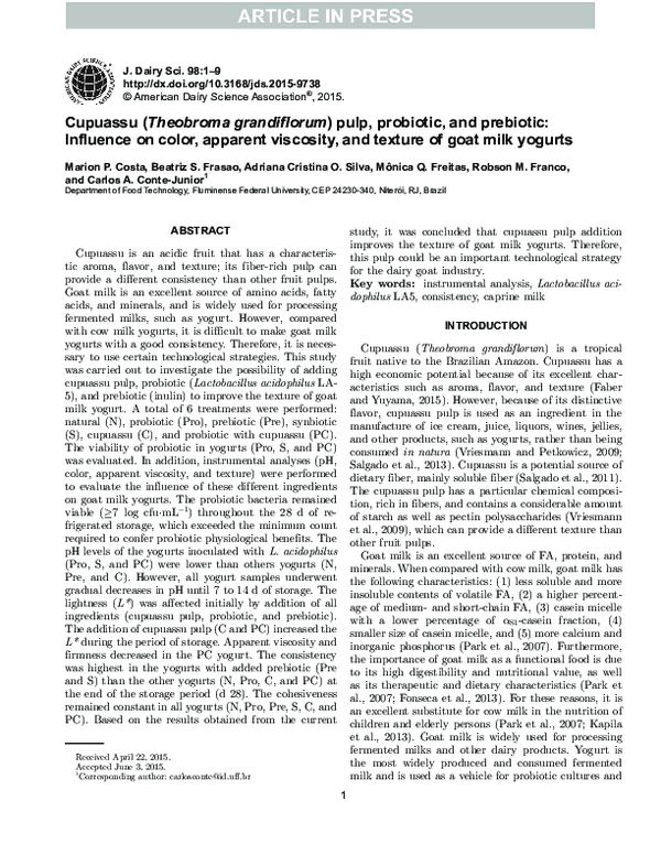 (PDF) Cupuassu (Theobroma grandiflorum) pulp, probiotic, and prebiotic ...