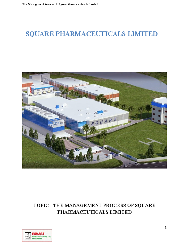 (DOC) Management Process of SQUARE PHARMACEUTICALS LIMITED