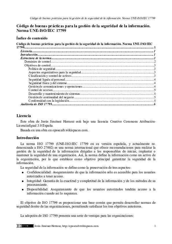 (PDF) Código de buenas prácticas para la gestión de la seguridad de la información. Norma UNE ...