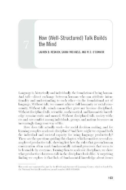 (PDF) How (well structured) talk builds the mind