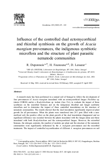 (PDF) Influence of the controlled dual ectomycorrhizal and rhizobal ...