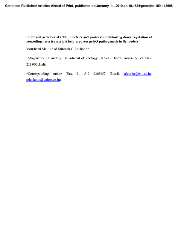 (PDF) Improved activities of CBP, hnRNPs and proteasome following down ...