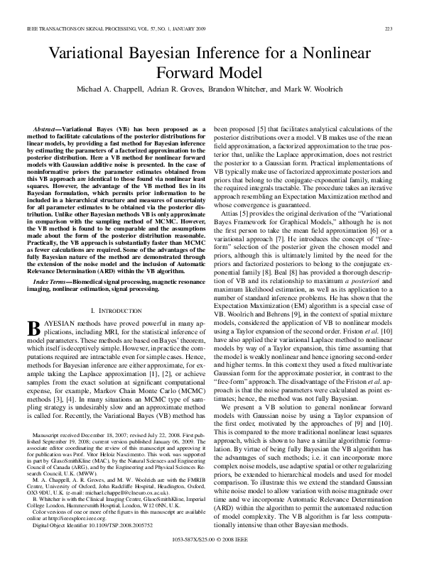 (PDF) Variational Bayesian Inference for a Nonlinear Forward Model