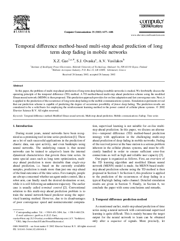(PDF) Temporal difference method-based multi-step ahead prediction of ...