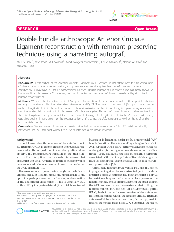 (PDF) Anatomic Single- and Double-Bundle Anterior Cruciate Ligament Reconstruction Flowchart ...