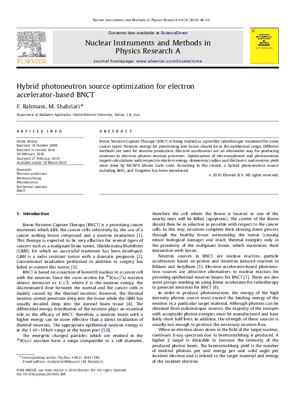 (PDF) Hybrid photoneutron source optimization for electron accelerator ...