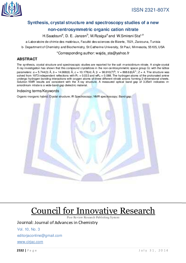 (PDF) Synthesis, Crystal Structure and Spectroscopy Properties of Na3AZr(PO4)3 (A: Mg, Ni) and ...