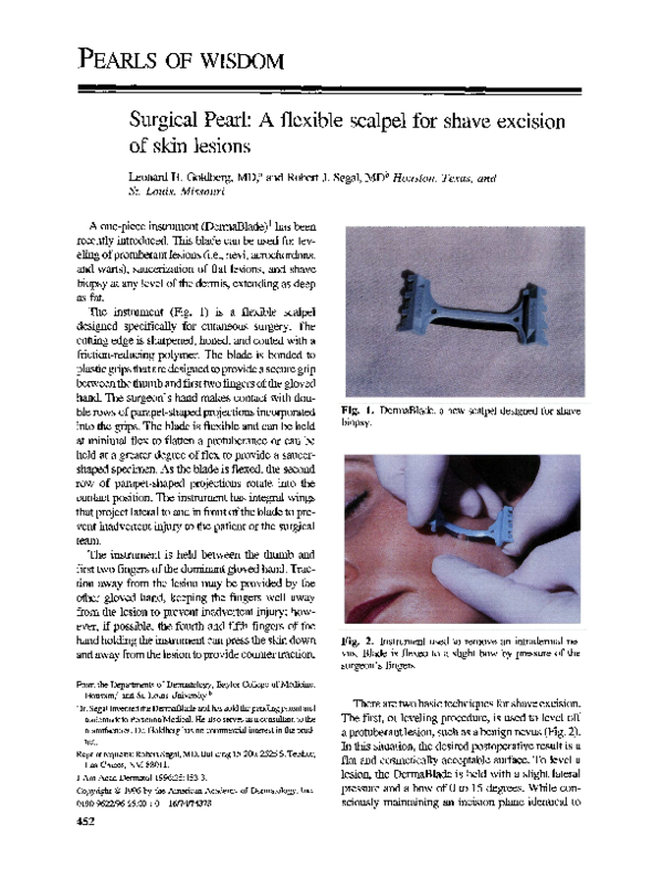 (PDF) Surgical Pearl: A flexible scalpel for shave excision of skin lesions