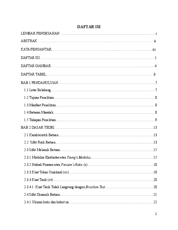 (DOC) STUDI KEKUATAN BATUAN TERHADAP VARIASI KETEBALAN DAN KOMPOSISI ...