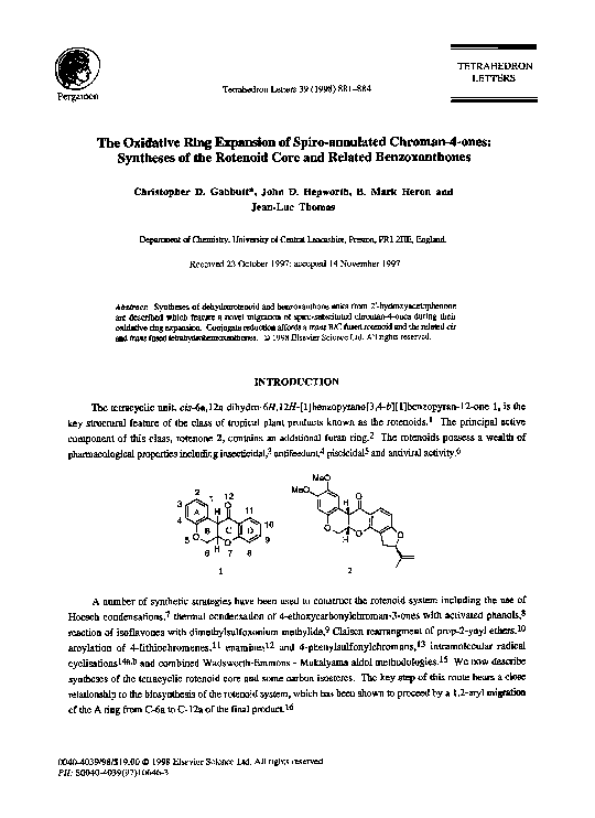 (PDF) The oxidative ring expansion of spiro-annulated chroman-4-ones ...