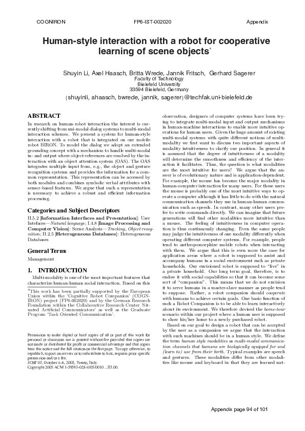 (PDF) Human-style interaction with a robot for cooperative learning of ...