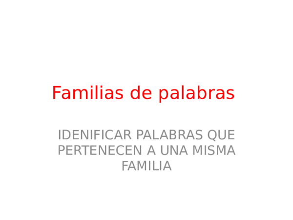 (PPT) FAMILIA DE PALABRAS