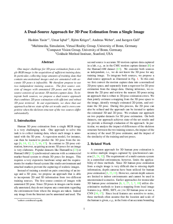 (PDF) A Dual-Source Approach for 3D Pose Estimation from a Single Image