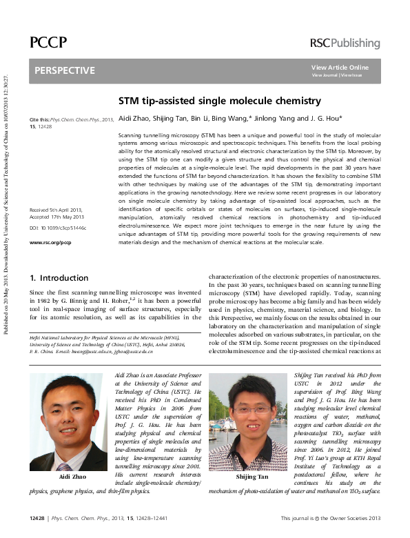 (PDF) STM tip-assisted single molecule chemistry