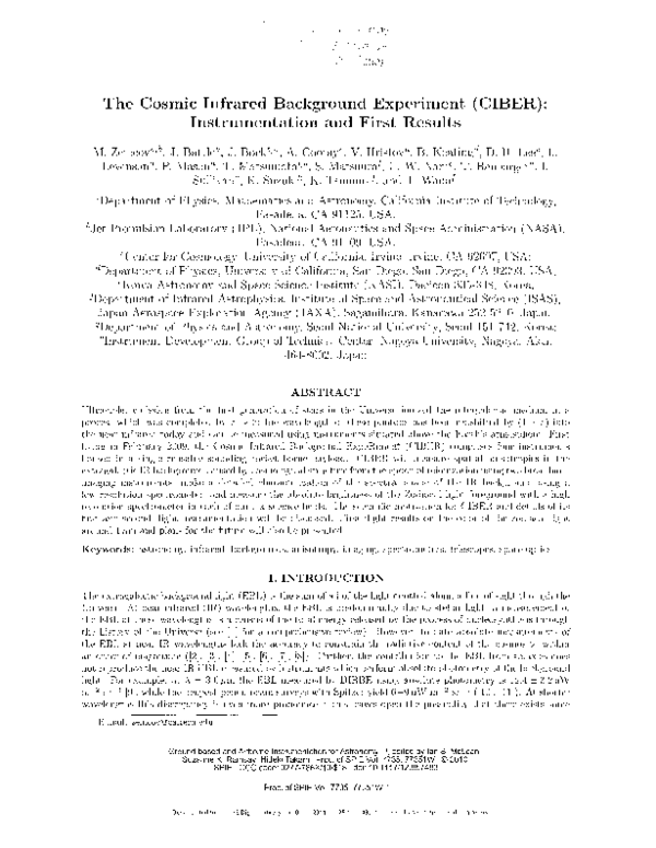 (PDF) The cosmic infrared background experiment (CIBER ...
