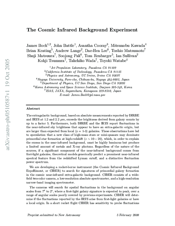 (PDF) The cosmic infrared background experiment
