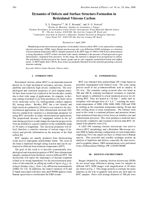 (PDF) Dynamics of defects and surface structure formation in reticulated vitreous carbon