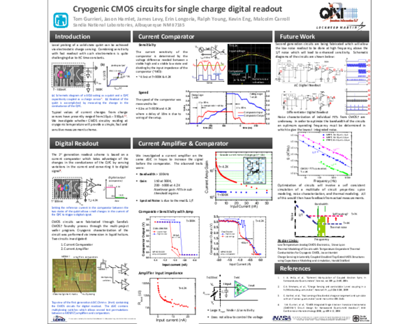 (PDF) Cryogenic CMOS circuits for single charge digital readout