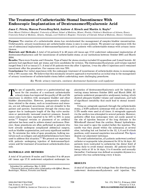 (PDF) The Treatment of Catheterizable Stomal Incontinence With ...