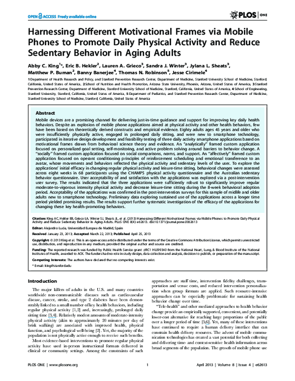 (PDF) Harnessing Different Motivational Frames via Mobile Phones to ...
