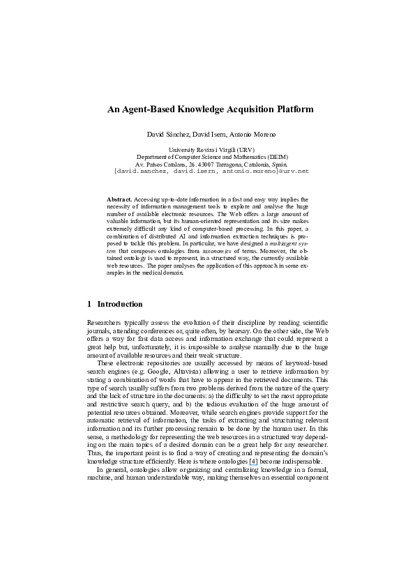 (PDF) An Agent-Based Knowledge Acquisition Platform | DAVID SANCHEZ - Academia.edu