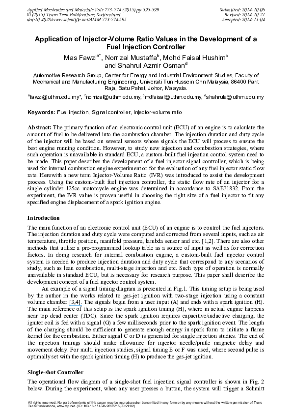 (PDF) Application of Injector-Volume Ratio Values in the Development of ...