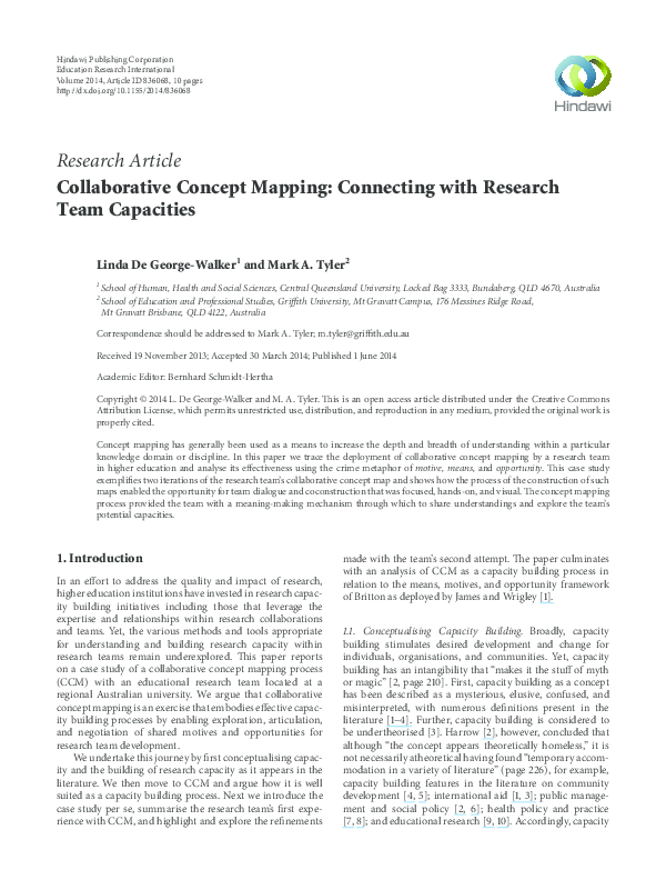 (PDF) Collaborative Concept Mapping: Connecting with Research Team Capacities