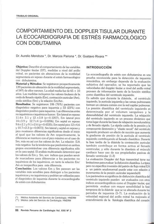 (PDF) Comportamiento del Doppler tisular durante la ecocardiografía de ...