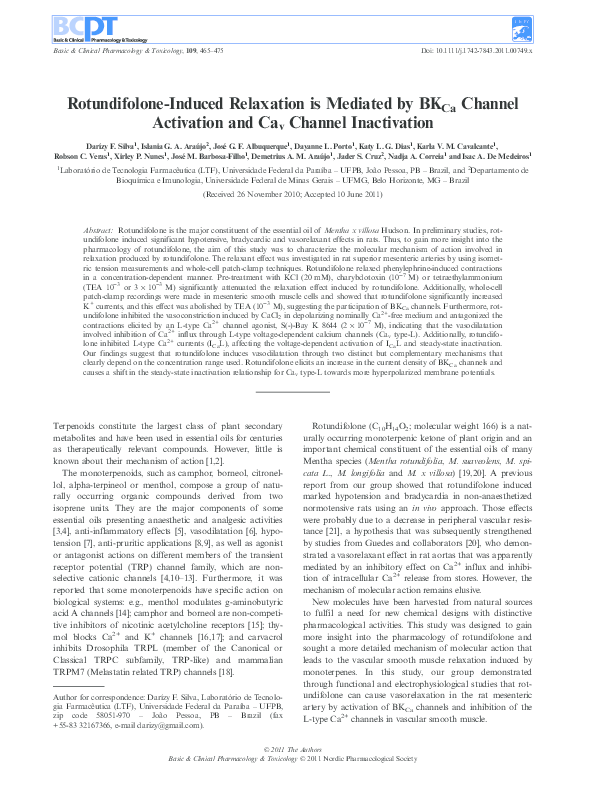 (PDF) Rotundifolone-Induced Relaxation is Mediated by BKCa Channel ...