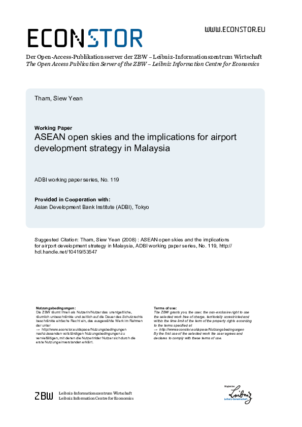 (PDF) ASEAN Open Skies and Its Implications on Airport Development ...