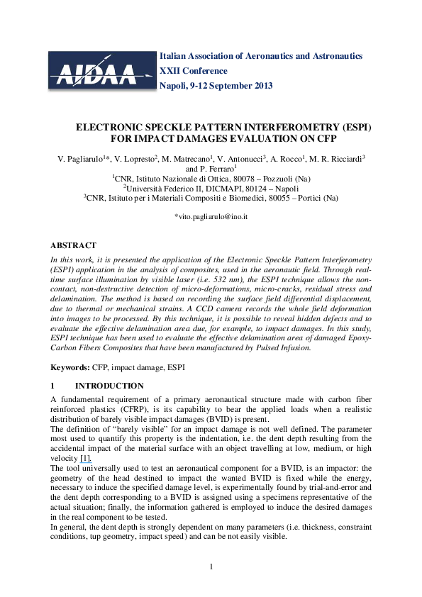 (PDF) Electronic speckle pattern interferometry (ESPI)