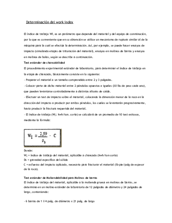 (DOC) Determinación del work index