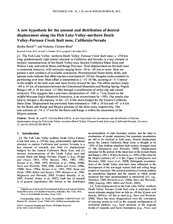 (PDF) A new hypothesis for the amount and distribution of dextral ...