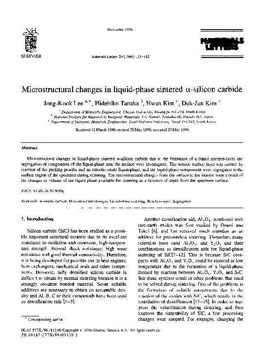 (PDF) Microstructural changes in liquid-phase sintered a-silicon carbide
