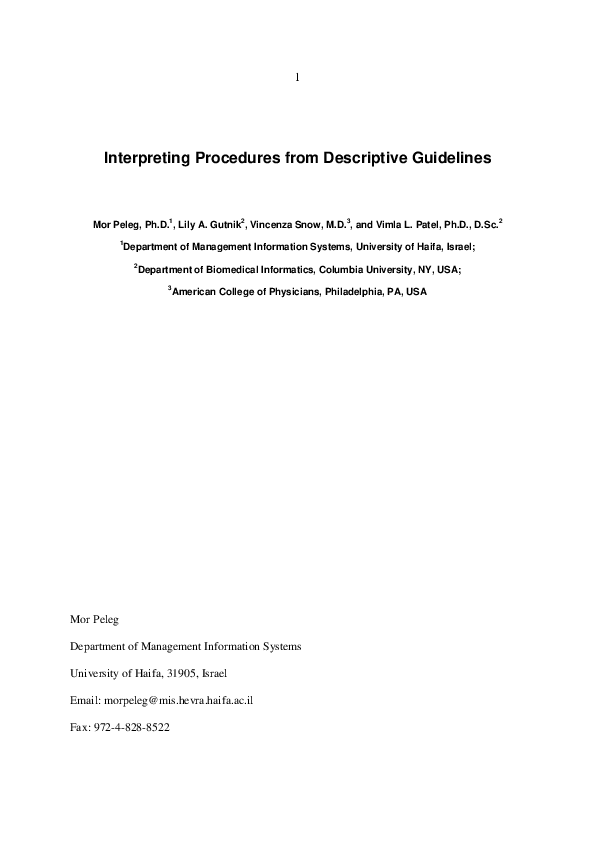 (PDF) Interpreting procedures from descriptive guidelines