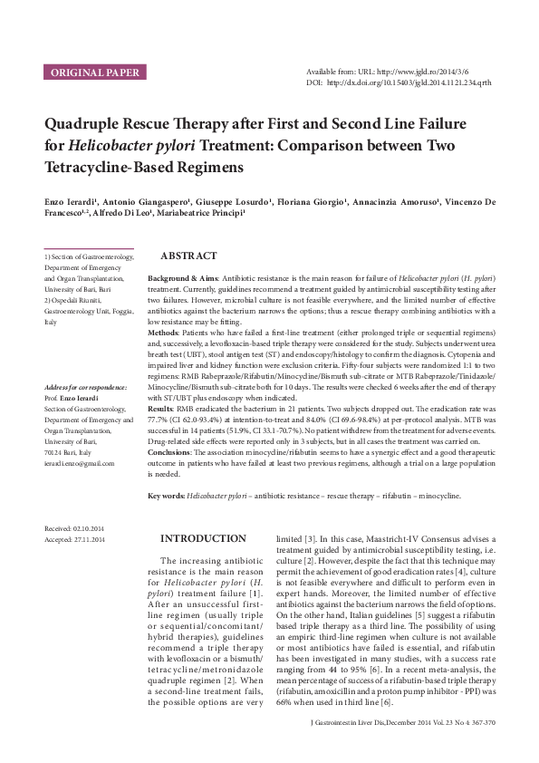 (PDF) Quadruple rescue therapy after first and second line failure for ...