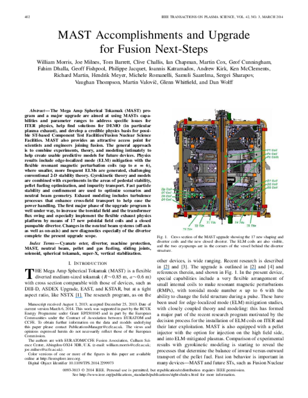 (PDF) MAST Accomplishments and Upgrade for Fusion Next-Steps