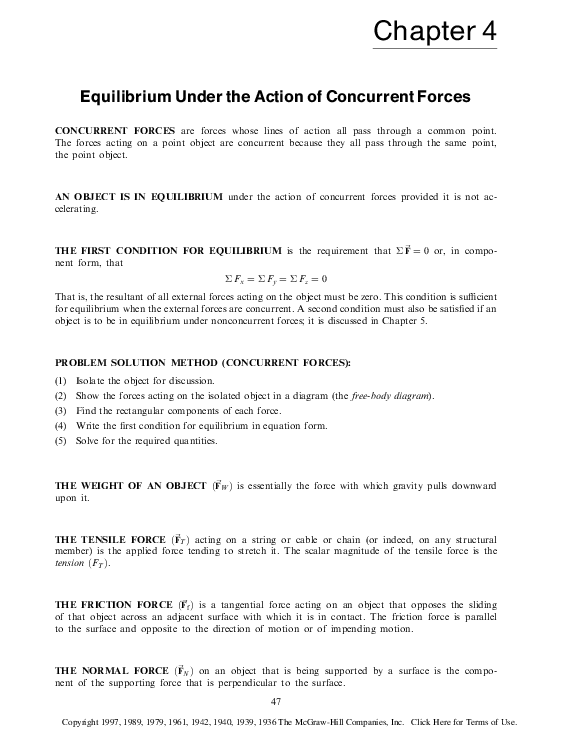 (PDF) Equilibrium Under the Action of Concurrent Forces