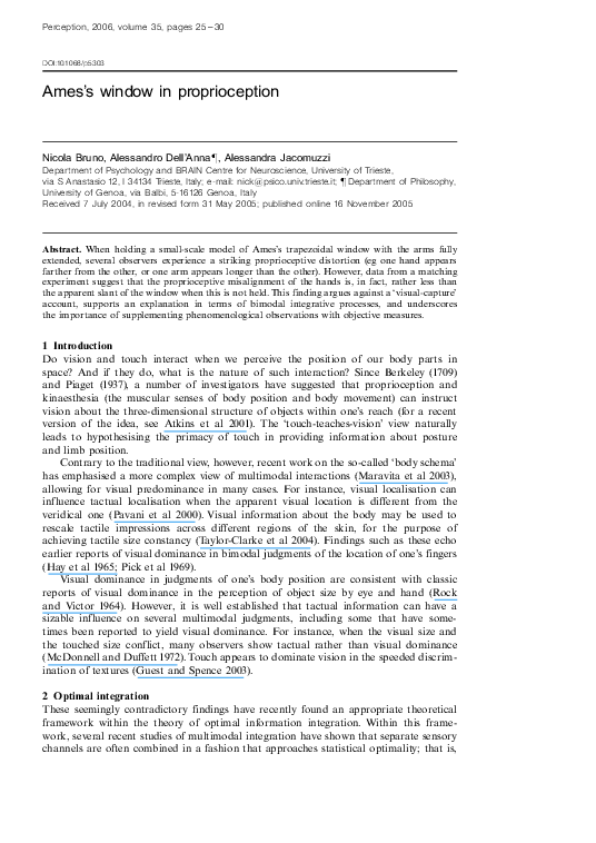 (PDF) Ames’s window in proprioception