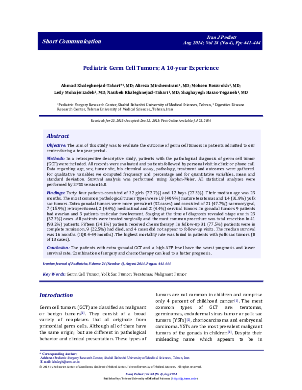 (PDF) Application of the adult International Germ Cell Classification ...