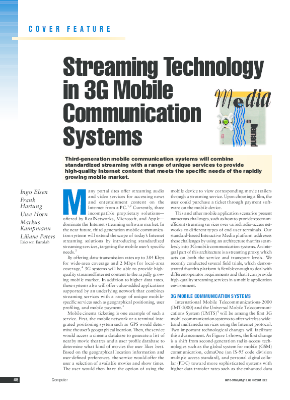 Pdf Advancements In 3g Mobile Streaming Technology
