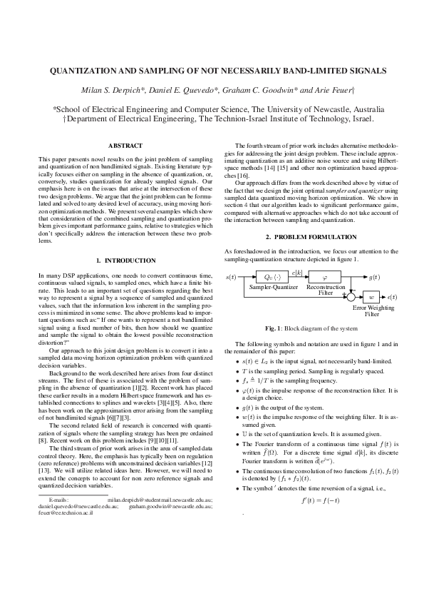 (PDF) Quantization and sampling of not necessarily band-limited signals ...