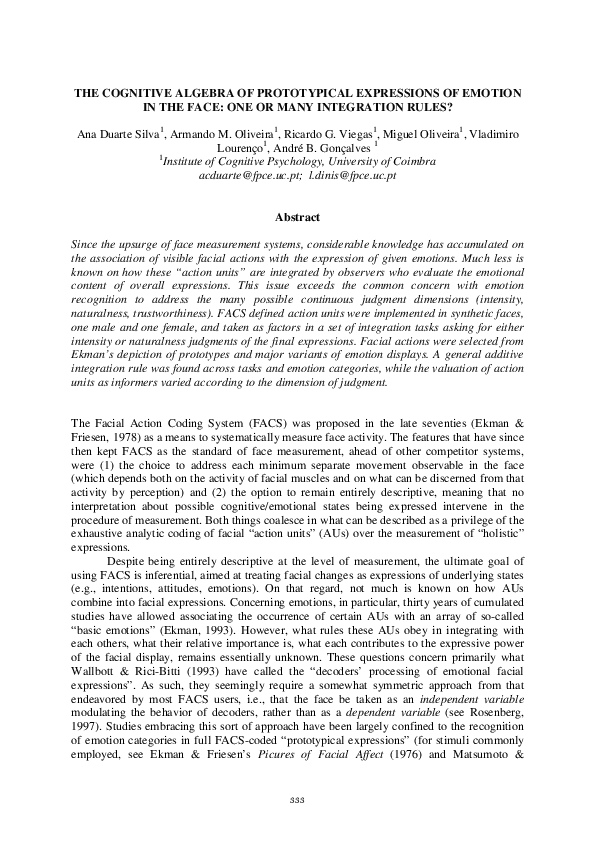 (PDF) The cognitive algebra of prototypical expressions of emotion in ...