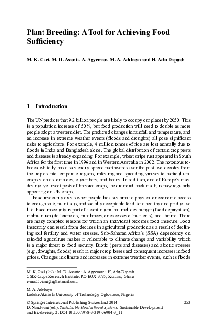 (PDF) Plant Breeding: A Tool for Achieving Food Sufficiency