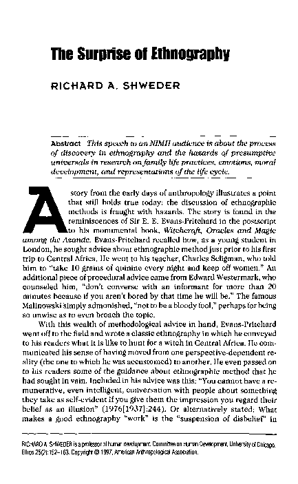 (PDF) The Surprise of Ethnography