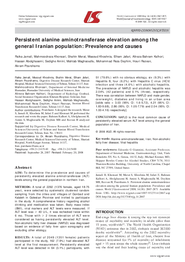 (PDF) Lowering the upper limit of serum alanine aminotransferase levels ...
