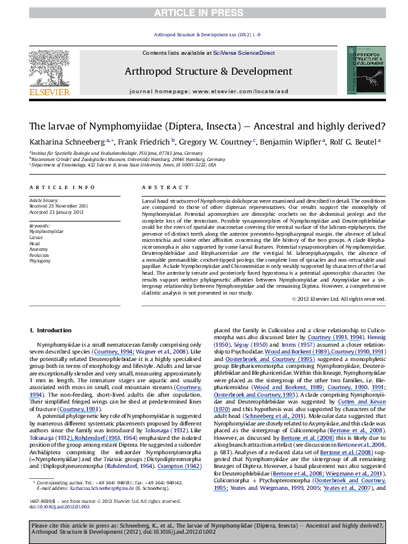 (PDF) The larvae of Nymphomyiidae (Diptera, Insecta) – Ancestral and ...